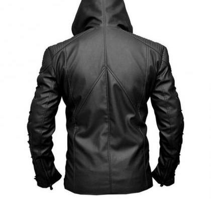 Roy Harper Black Arrow Jacket, Men Leather Jacket Celebrity Jackets For ...